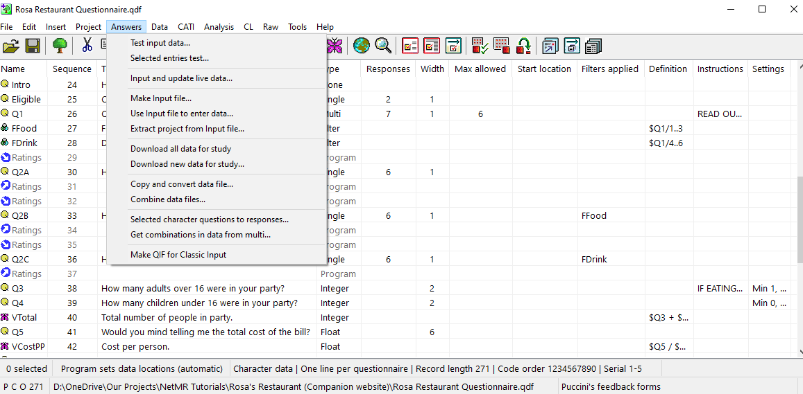 Companion Answers menu - Companion